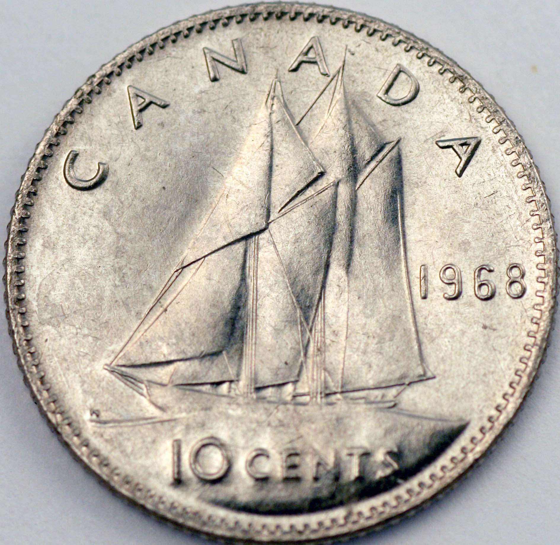 1969 Canadian Ten Cents Large Date Variety